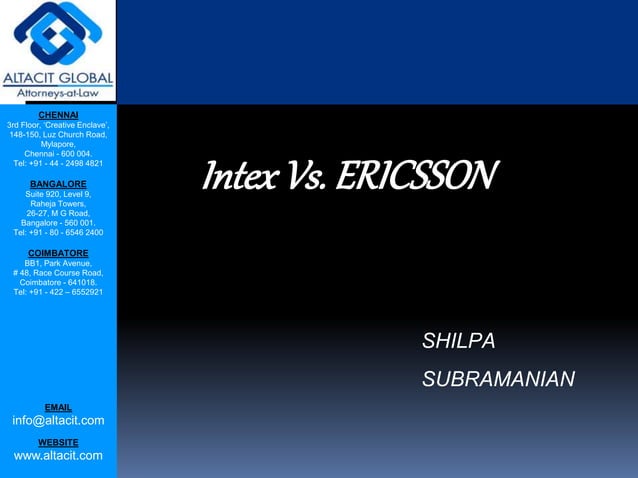 Intex vs. ericsson | PPT