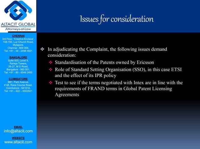 Intex vs. ericsson | PPT