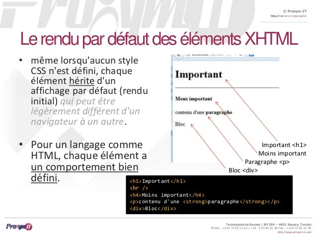 Intégration graphique en XHTML / CSS