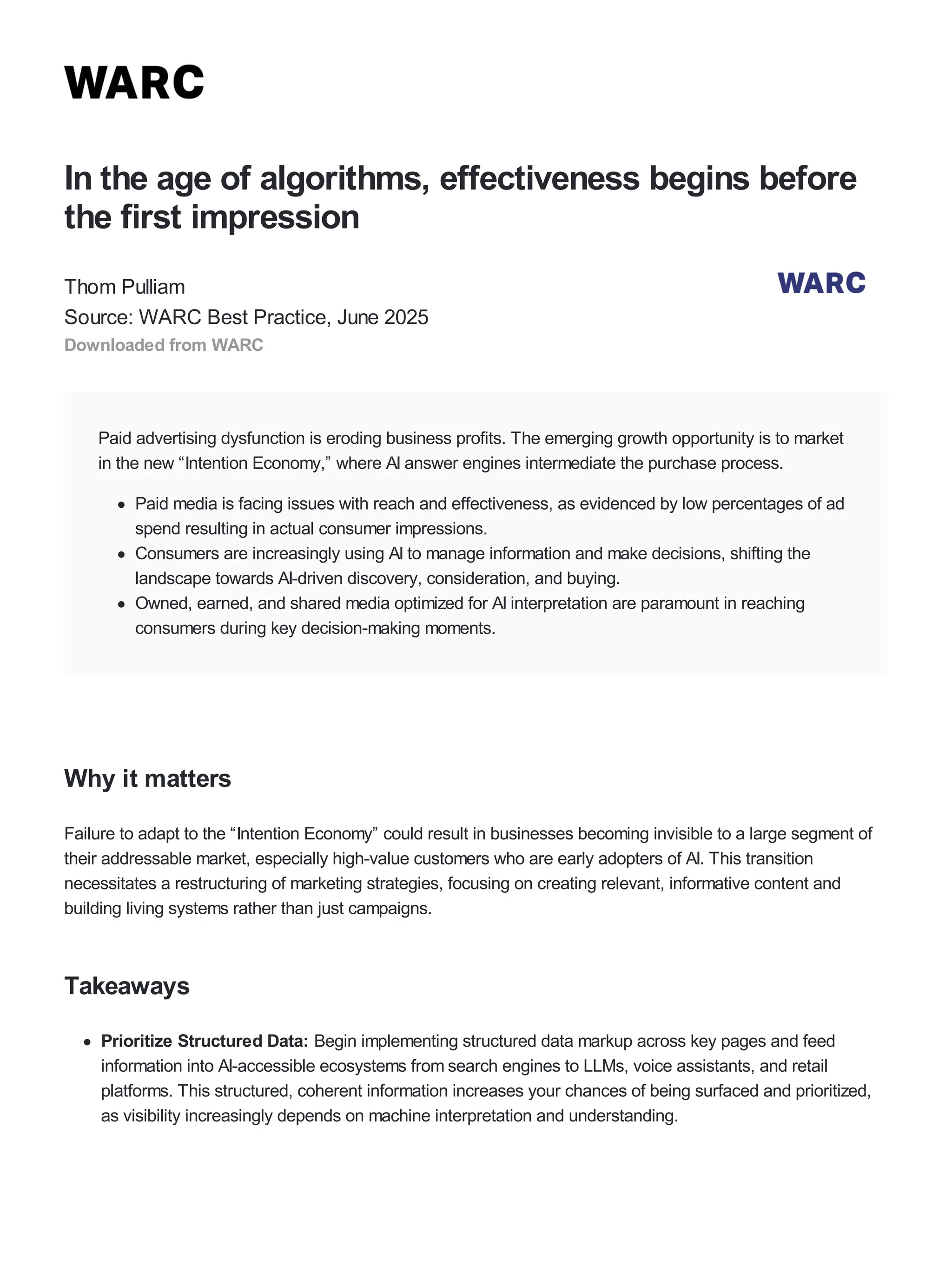 In the Age of Algorithms, Effectiveness Begins Before the First ...