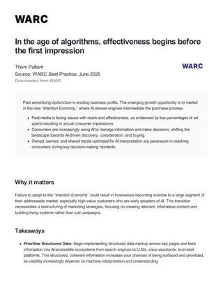 In the Age of Algorithms, Effectiveness Begins Before the First ...