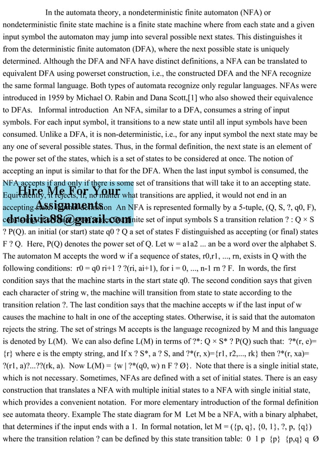 In The Automata Theory A Nondeterministic Finite Pdf