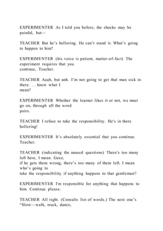 In the beginning, stanley milgram was worried aboutthe nazi | DOCX