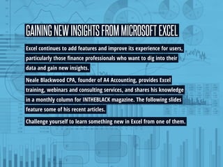 11 tips to boost your excel skills | PDF | Business | Business and Finance