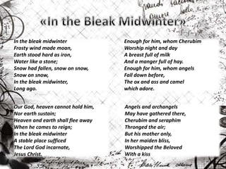 In the bleak midwinter analysis | PPTX