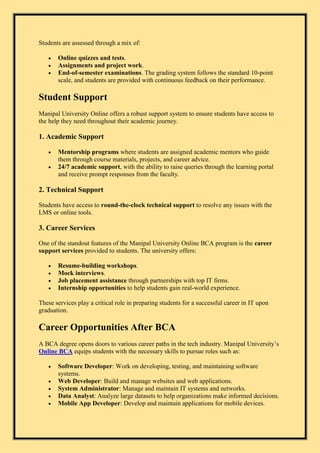 Manipal University Online BCA Review wit | PDF