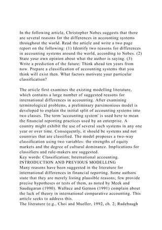 In the following article, Christopher Nobes suggests that there ar.docx