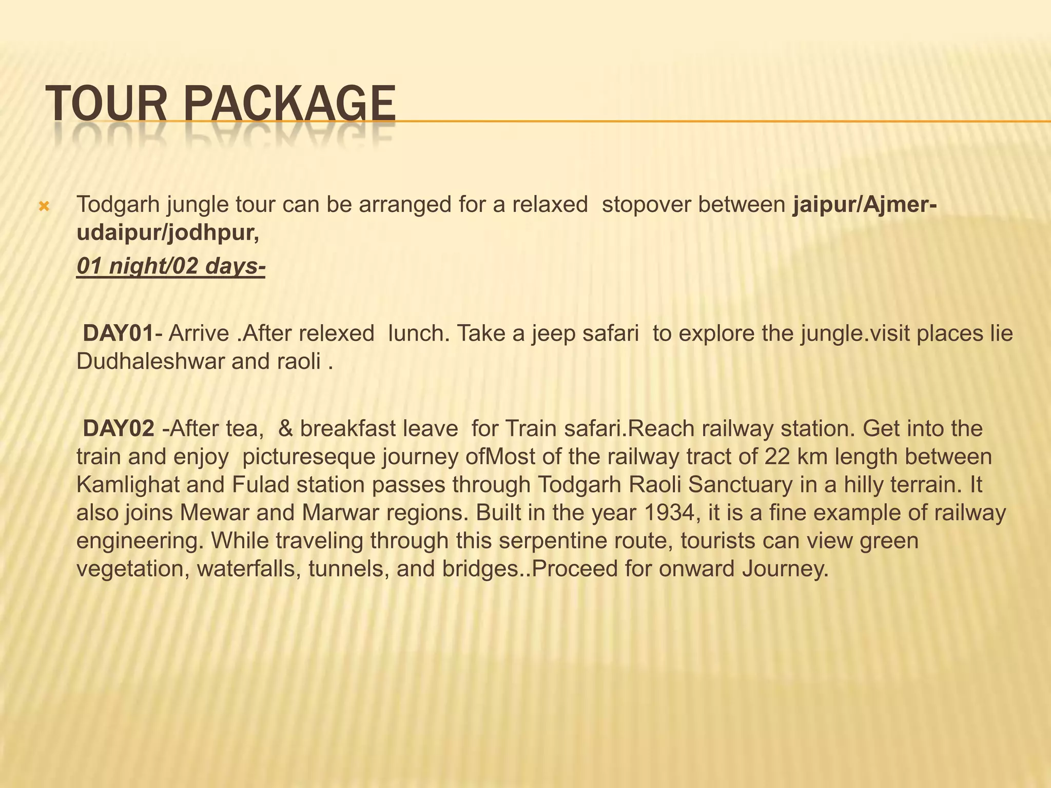 Todgarh, wild life safari | PPTX