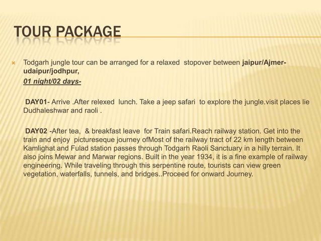 Todgarh, wild life safari | PPT