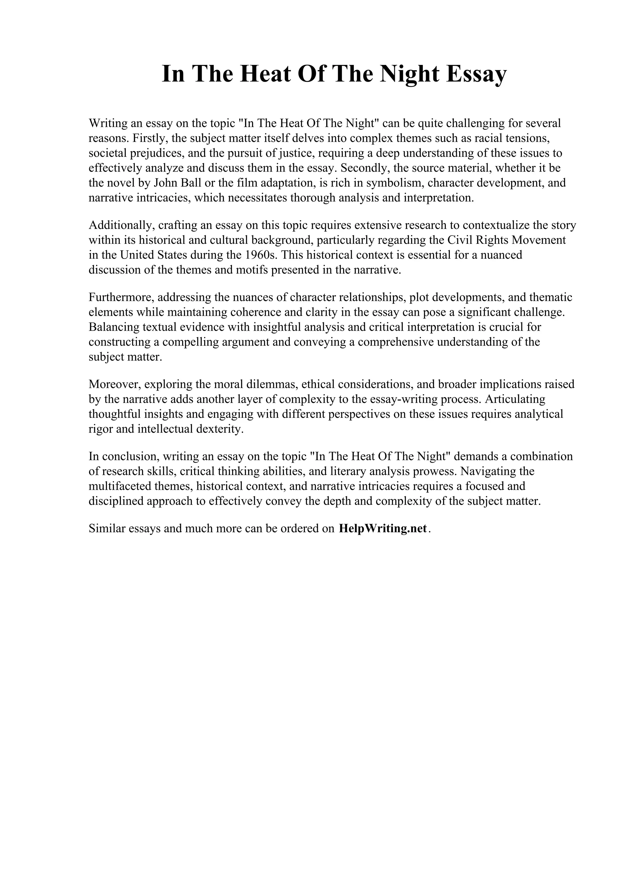 In The Heat Of The Night Essay.pdf