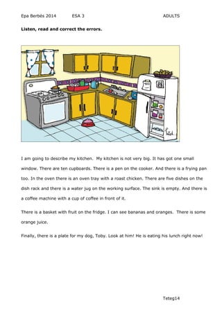 In the house listening activity | PDF
