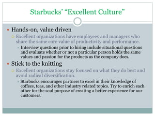 Starbucks Values And Culture