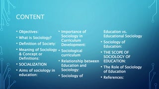Educational Sociology / Sociology of Education | PPTX