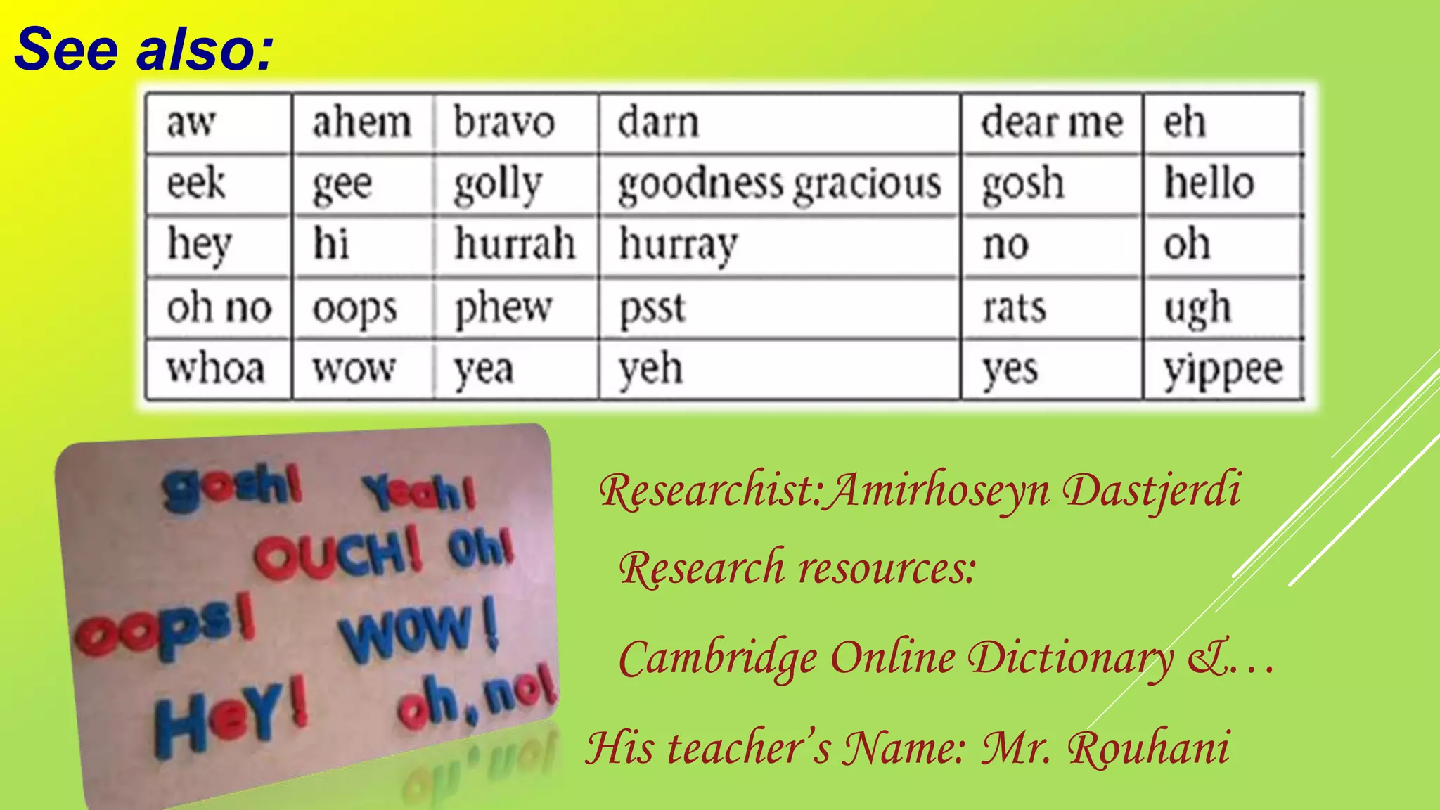 Exclamation sentences &Interjection | PPTX