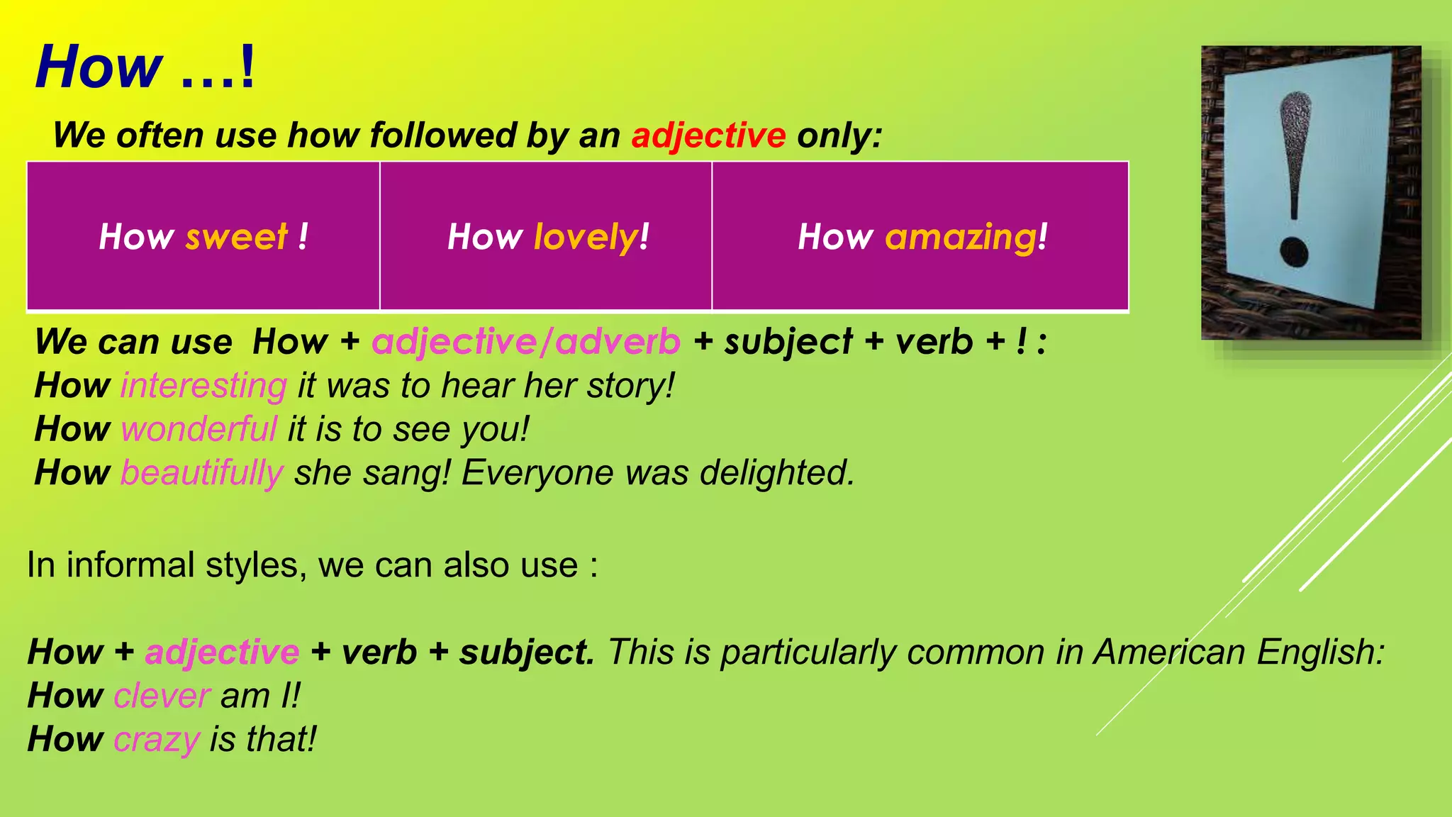 Exclamation sentences &Interjection | PPTX