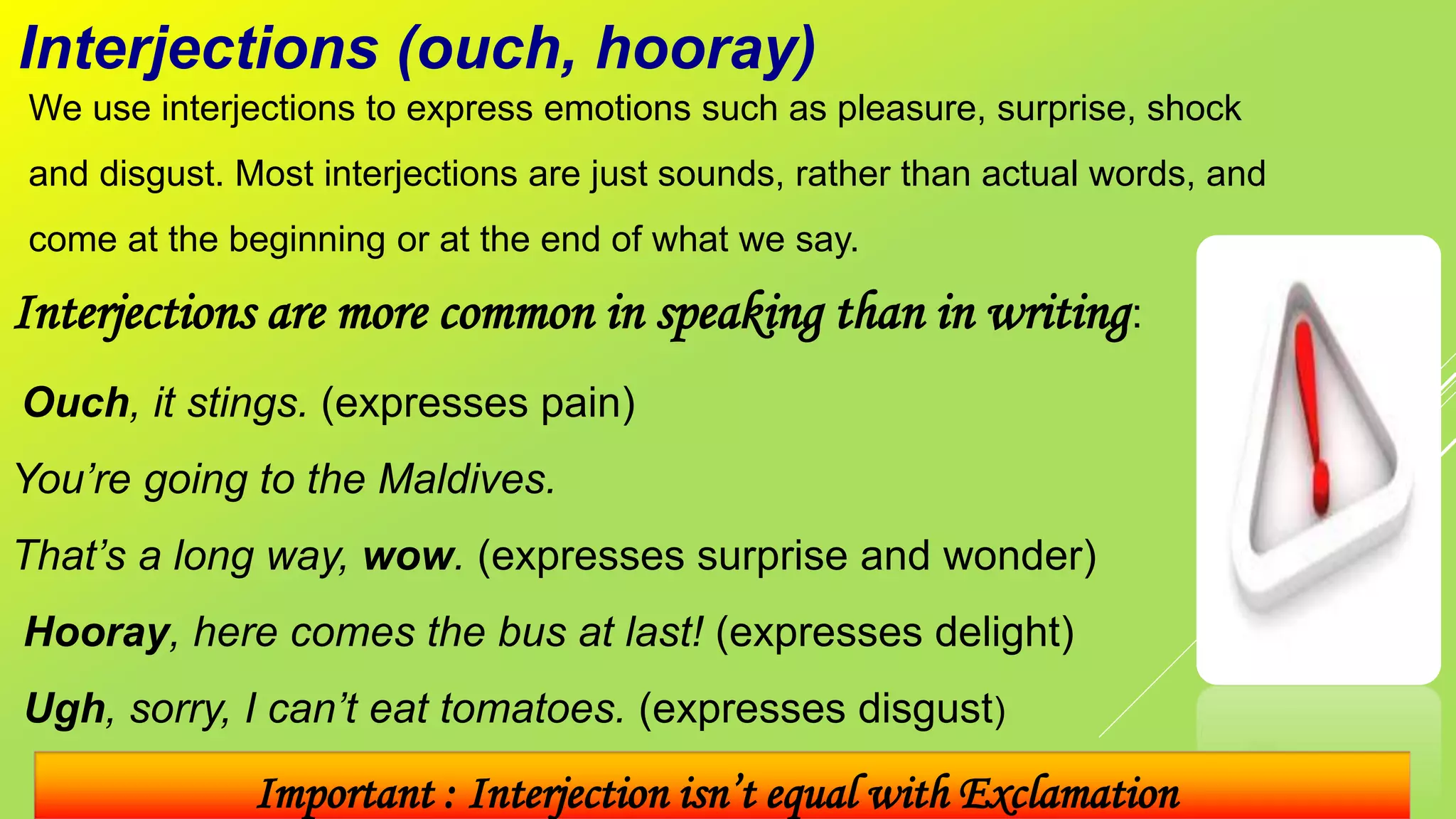 Exclamation sentences &Interjection | PPTX