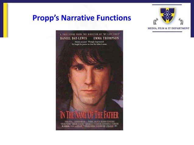 'In the name of the father' propps narrative functions | PPTX