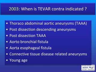 In the ongoing transition from open repair to evar with ...