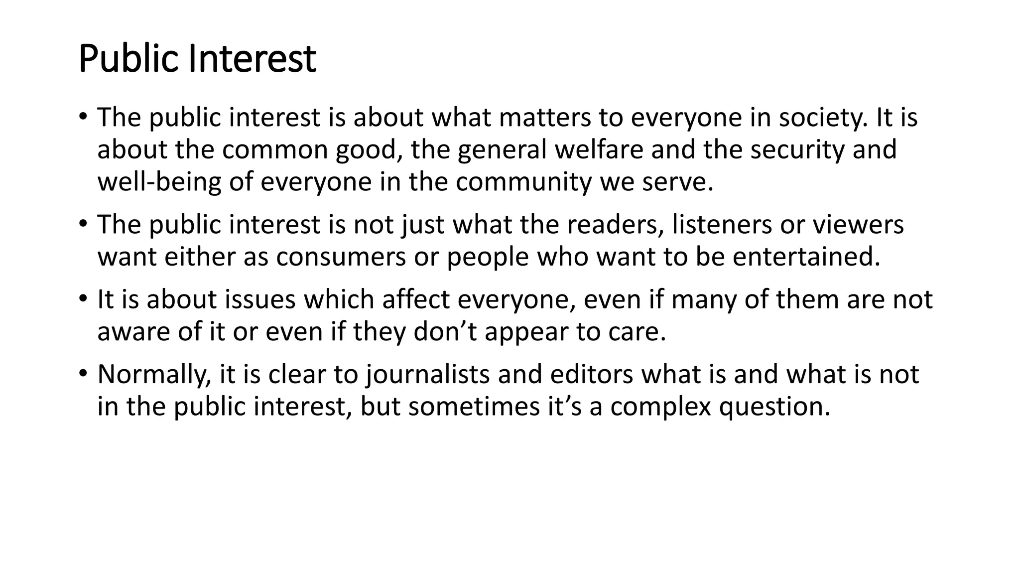 In The Public Interest | PPT