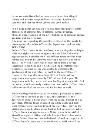 In the scenario listed below there are at least four alleged crimes .docx