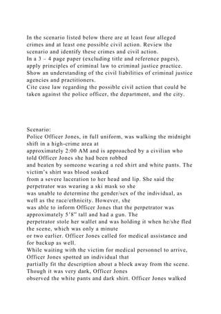 In the scenario listed below there are at least four alleged crimes .docx