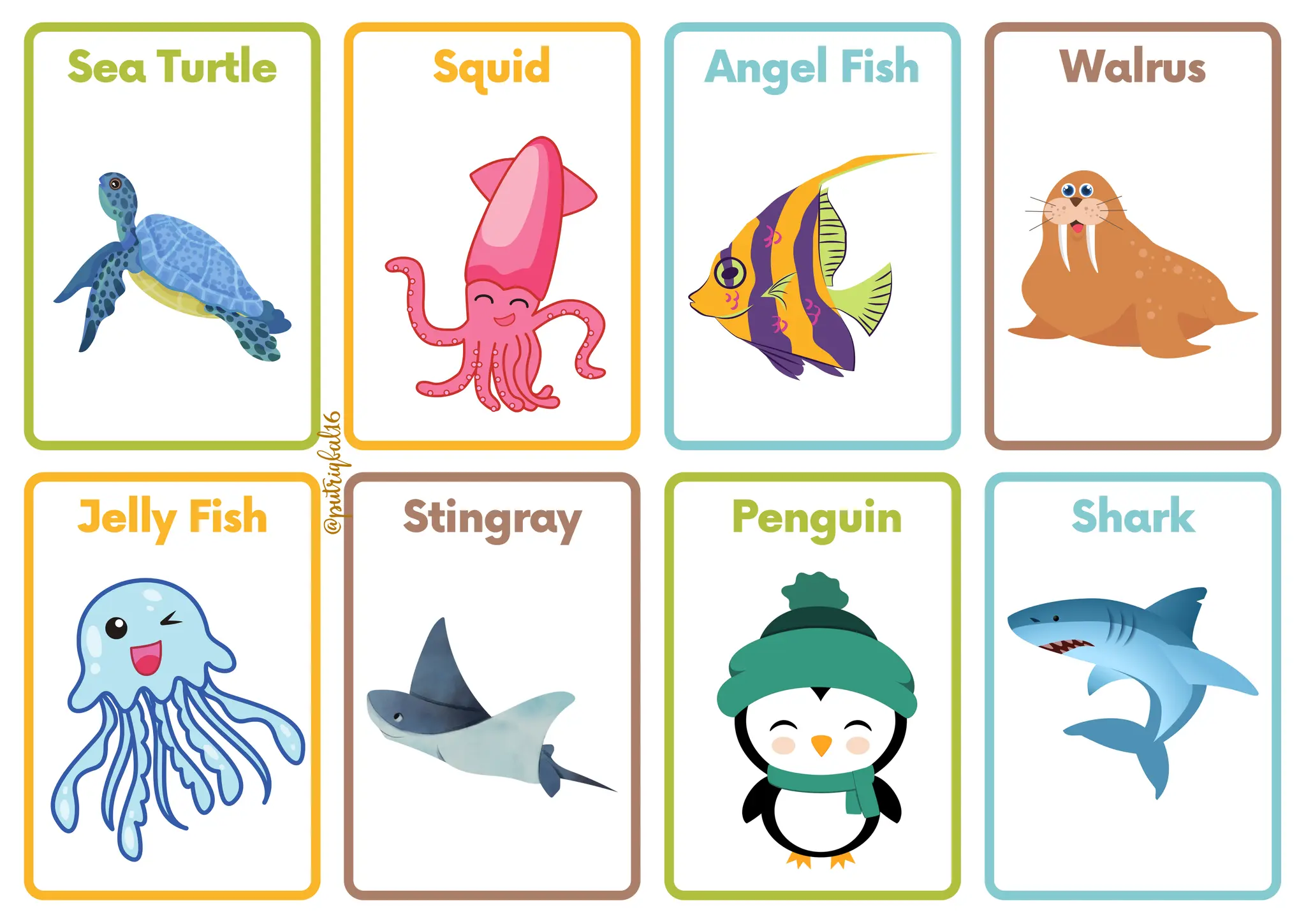 Animals In The Sea Flashcards Sheets.pdf