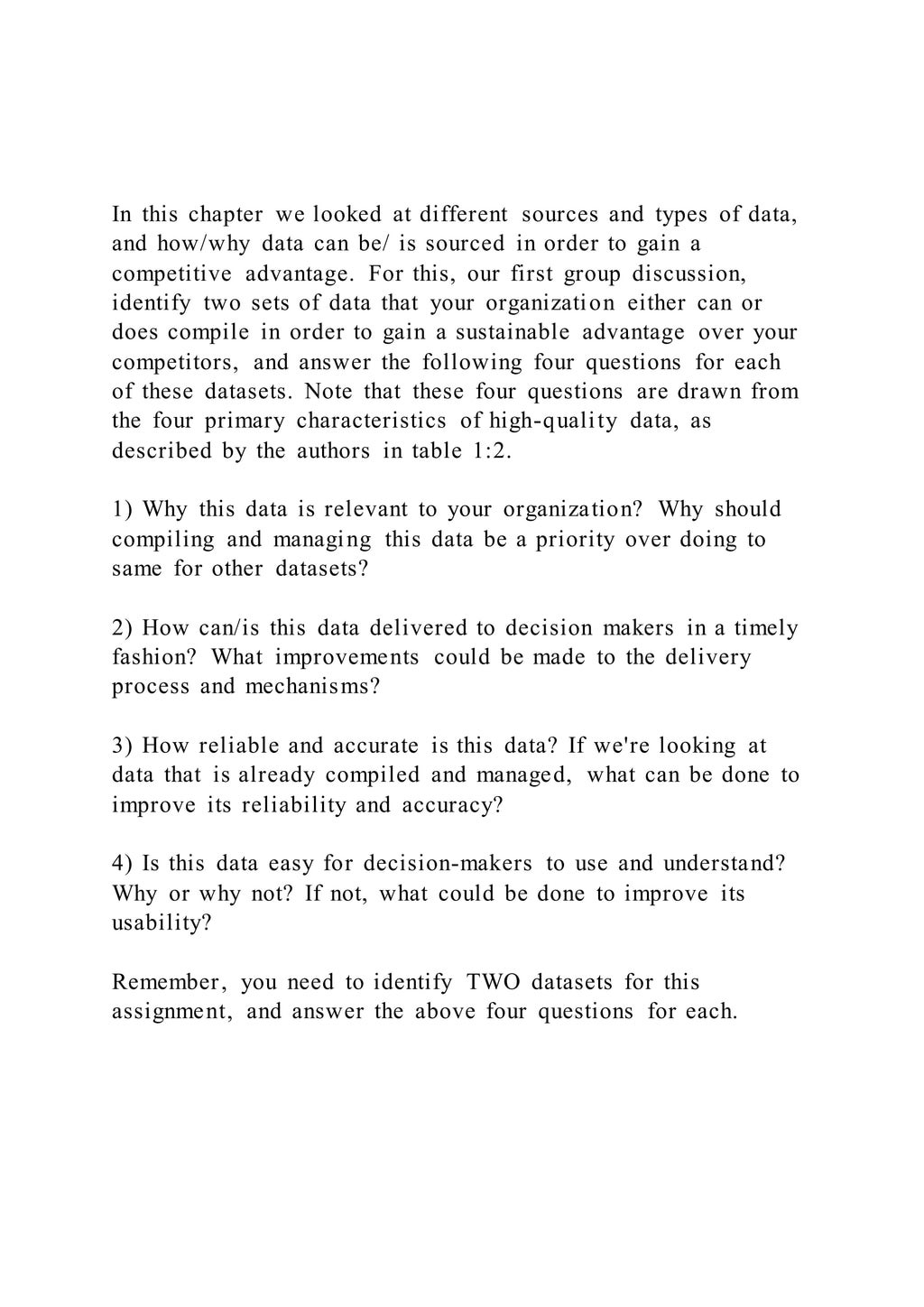 In this chapter we looked at different sources and types of data | PDF