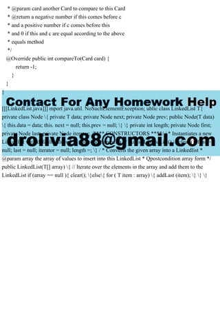 In this lab, we will write an application to store a deck of cards i.pdf