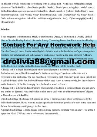 In this lab we will write code for working with a Linked List. Node .pdf