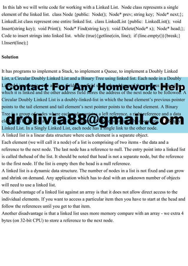 In This Lab We Will Write Code For Working With A Linked List Node Pdf