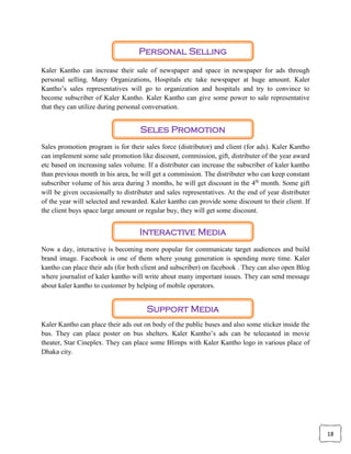 Integrated Marketing Communication for Daily Kaler Kantho | PDF