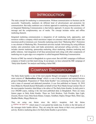 Integrated Marketing Communication for Daily Kaler Kantho | PDF