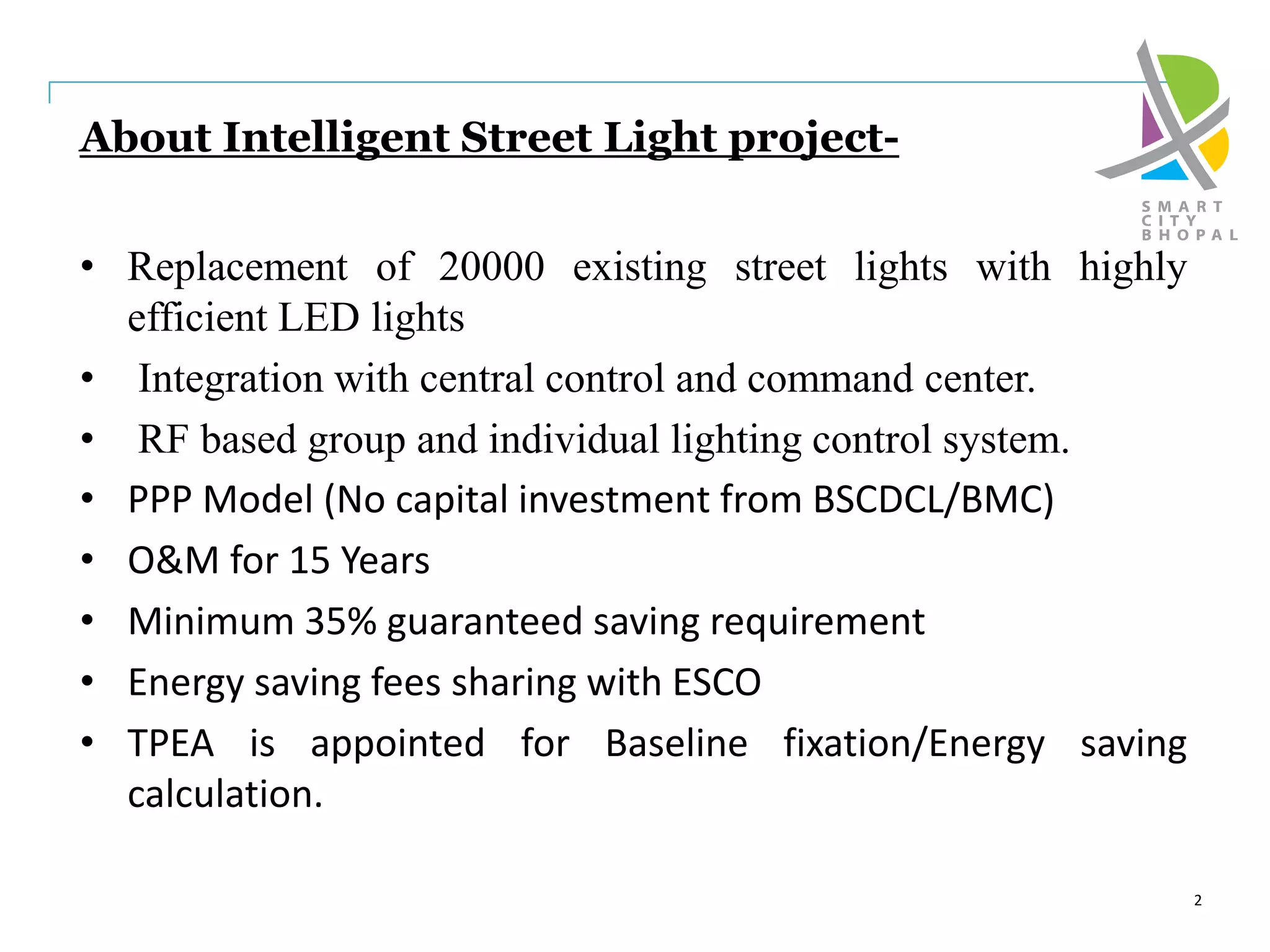 Intelligent Street Light Project Under Bhopal Smart City Development ...