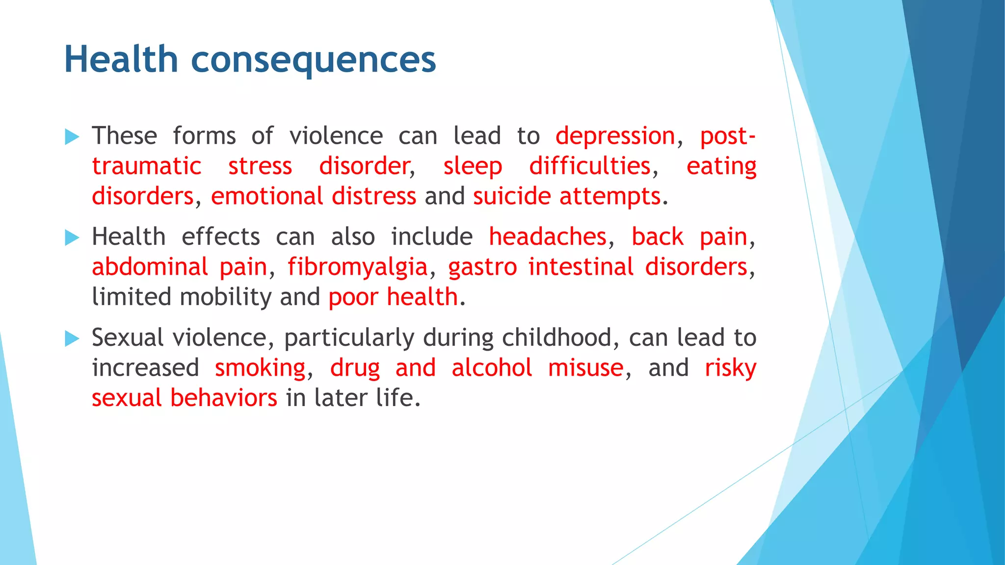 Intimate partner and sexual violence against women | PPTX