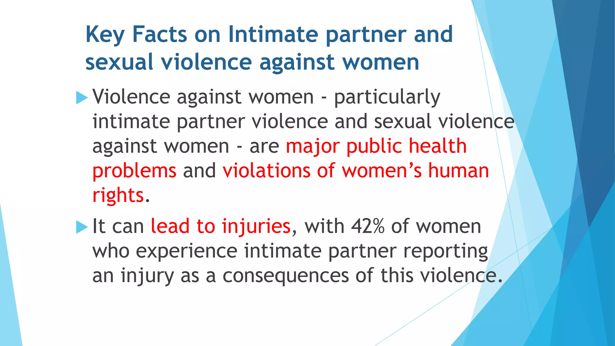 Intimate partner and sexual violence against women | PPTX