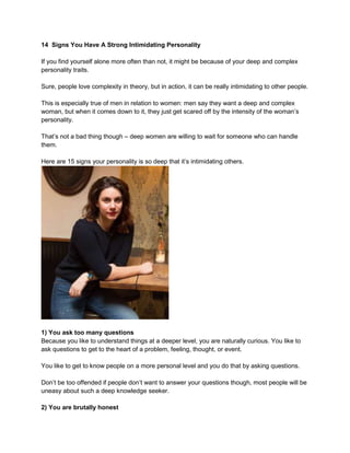 14 Signs You Have A Strong Intimidating Personality | DOCX