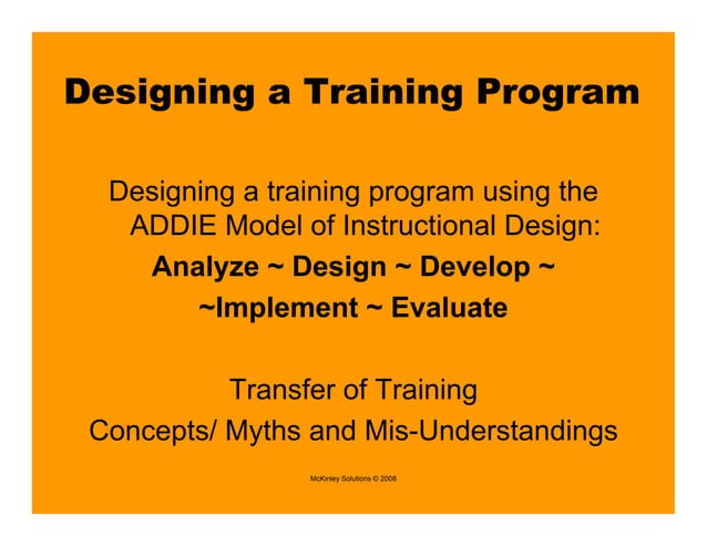 Int In House Service Excel Training Design A Program | PDF