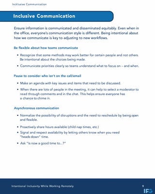 Intentional Inclusivity While Working Remotely - COVID-19 | PDF