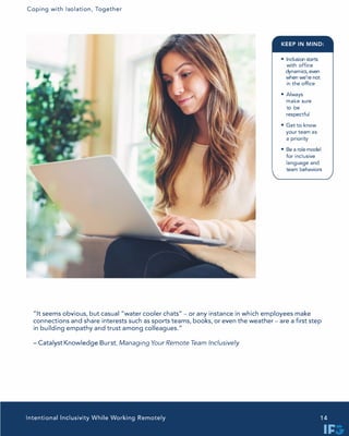 Intentional Inclusivity While Working Remotely - COVID-19 | PDF