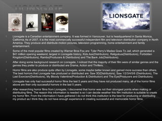 Researching Film Institutions | PPT