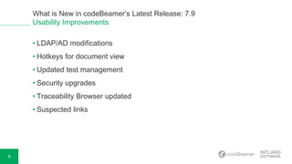 What is new in codeBeamer 7.9 | PPT
