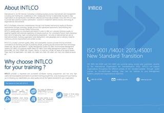 INTLCO ISO Standards Training Brochure 2018 | PDF