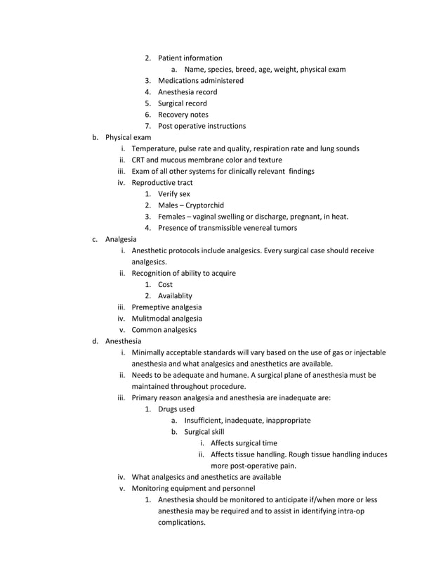 Intl Field Spay & Neuter Guidelines | PDF