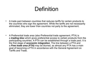 Preferential trade agreement | PPT