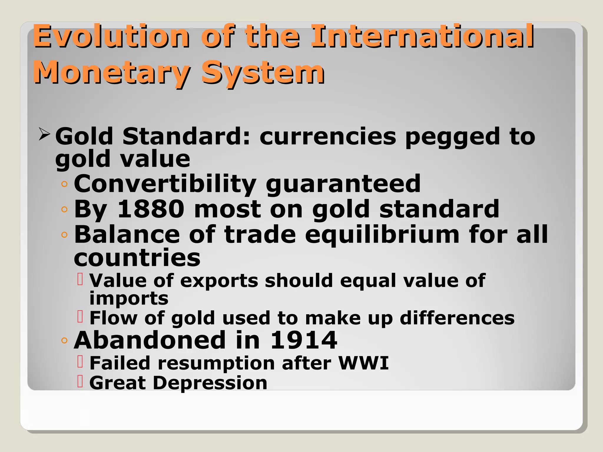 Intl monetary system ch. 10 | PPT