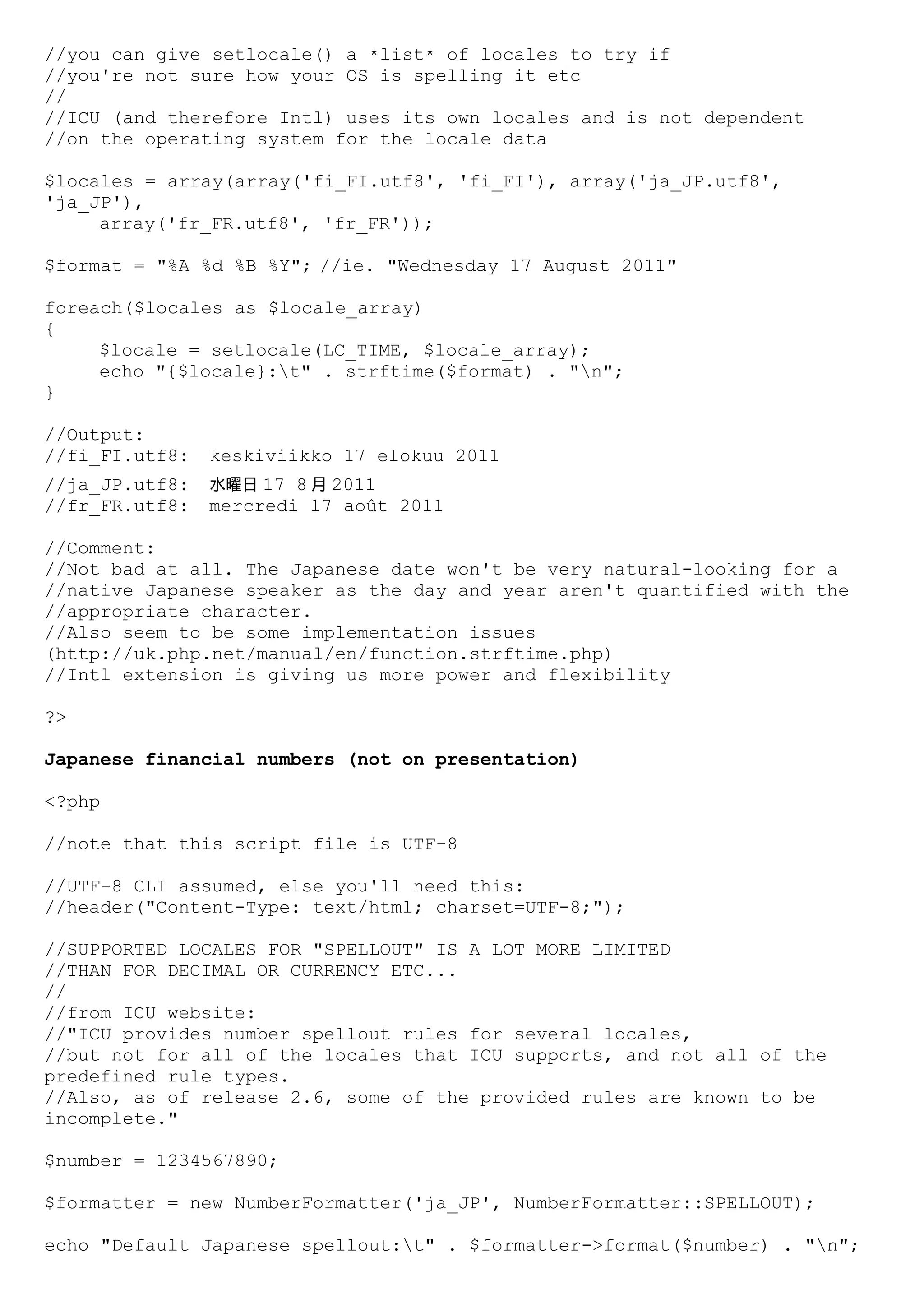 "Internationalisation with PHP and Intl" source code | PDF