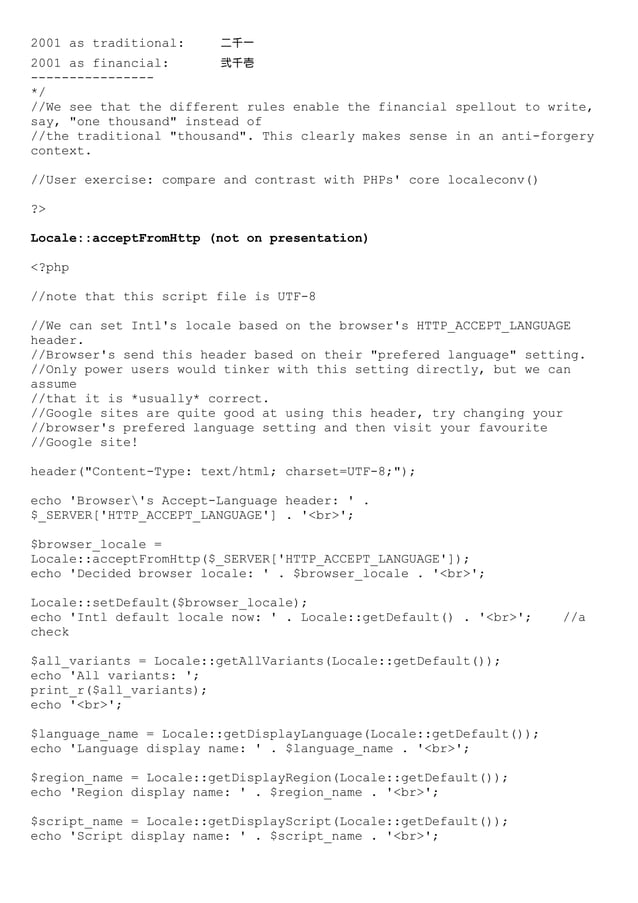 "Internationalisation with PHP and Intl" source code | PDF