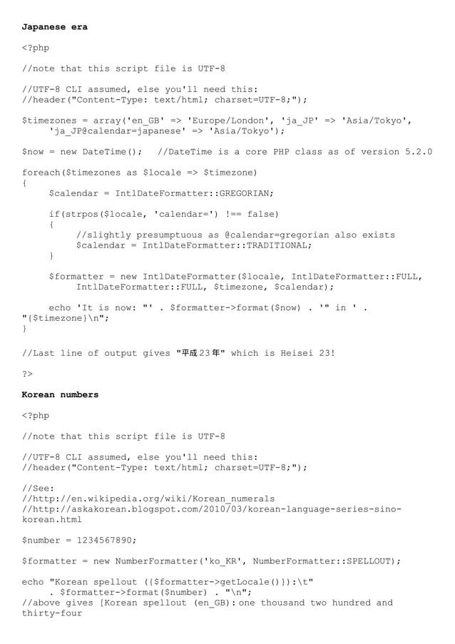 "Internationalisation with PHP and Intl" source code | PDF