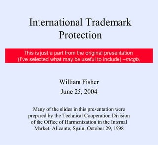 International TradeMark Protection | PPT