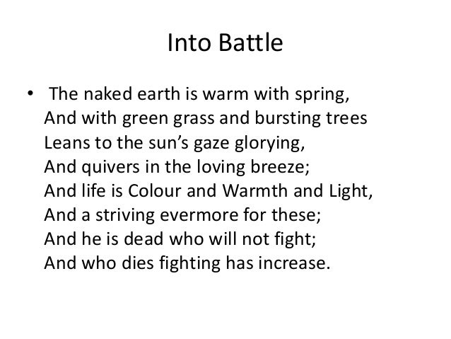 Into Battle (poem) - Alchetron, The Free Social Encyclopedia